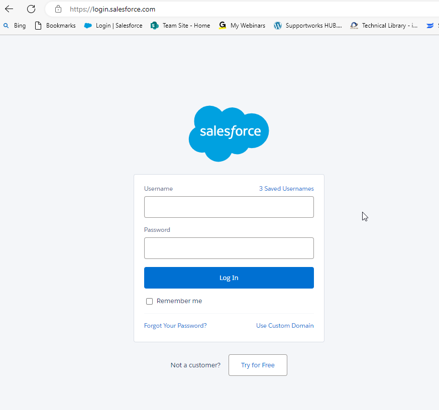 Login and Bookmark the Login Page – Lightning Platform