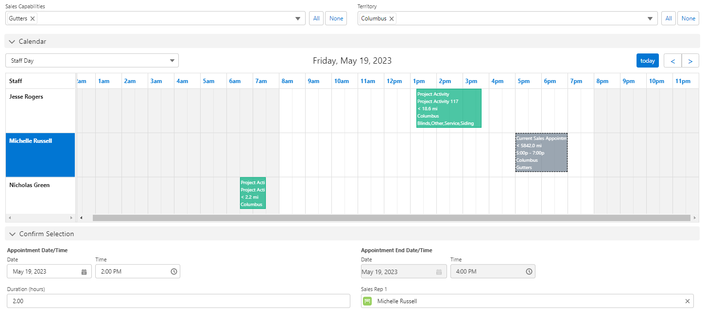Schedule Sales Appointment – Lightning Platform