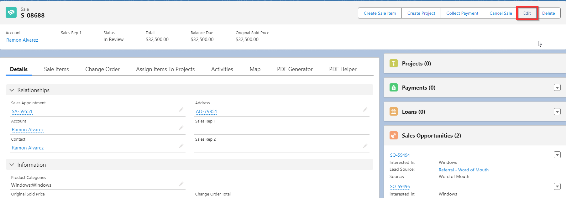 Sale Status and Status Detail – Lightning Platform