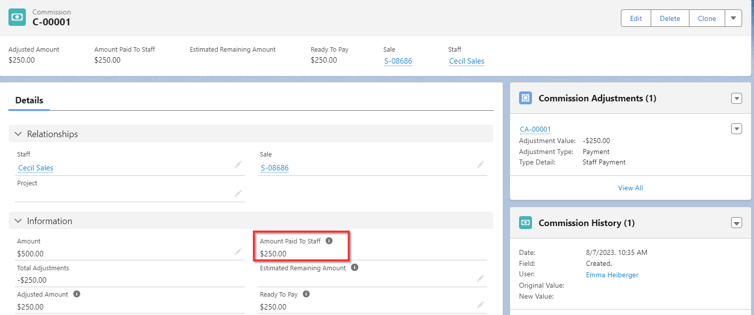 Using Commissions and Commission Adjustments – Lightning Platform