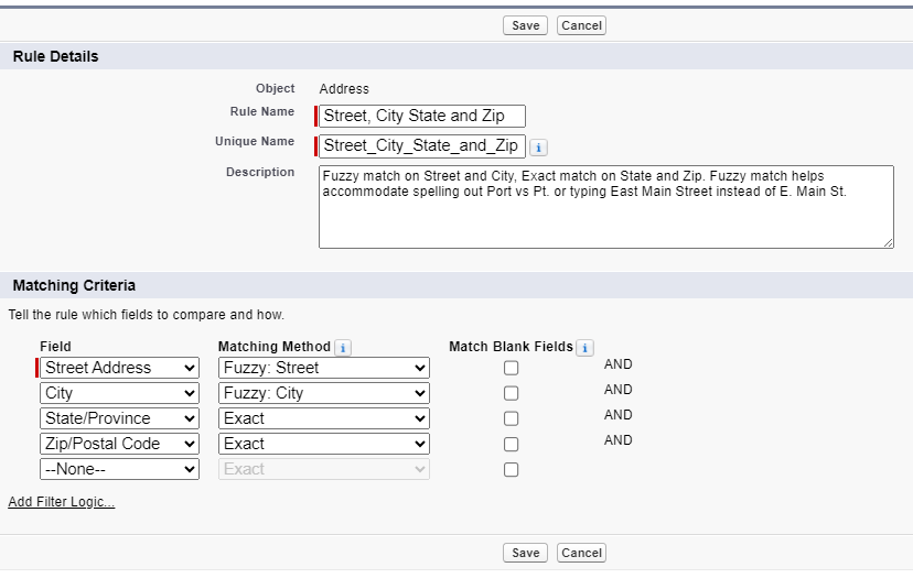 Create and Activate Matching Rules and Duplication Rules – Lightning Platform