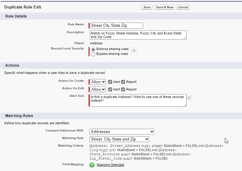 Create and Activate Matching Rules and Duplication Rules – Lightning Platform