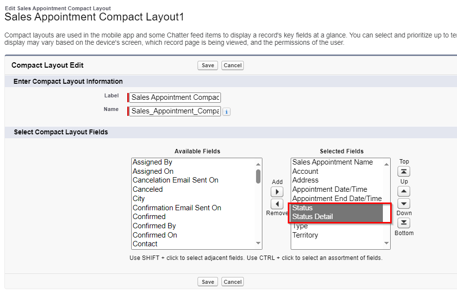 Customize Compact Layout – Lightning Platform