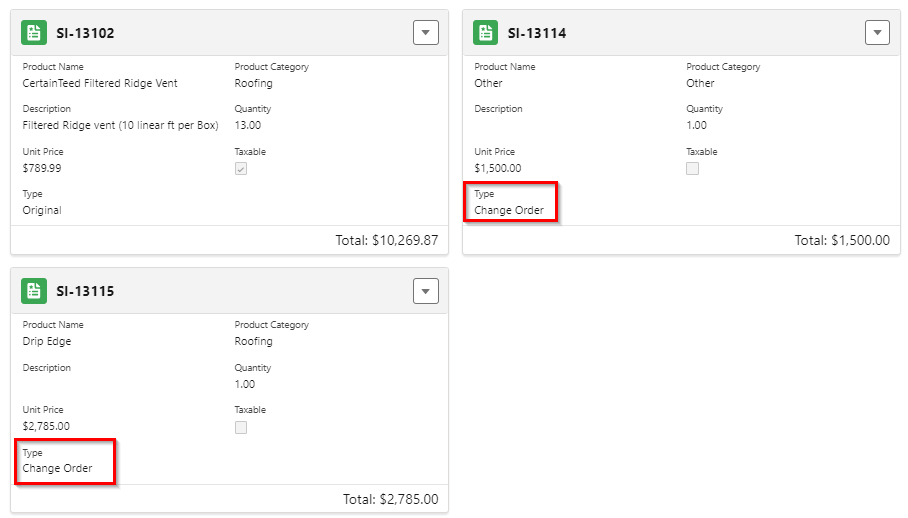 Change Orders – Lightning Platform