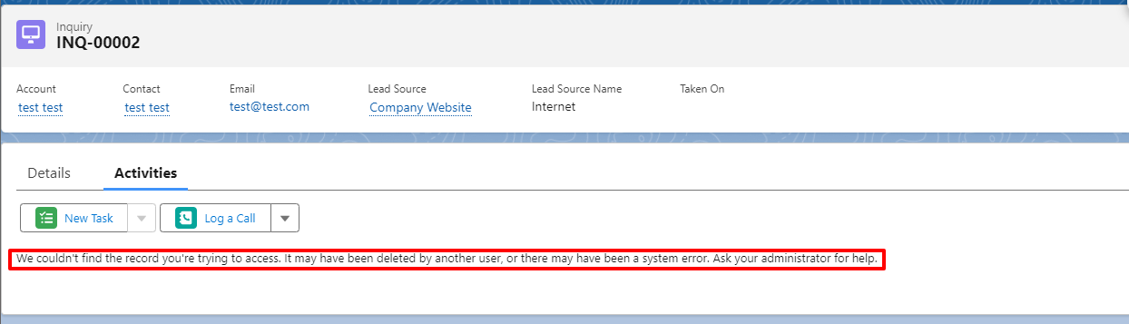 Adding Activities to the Lightning Record Pages – Lightning Platform