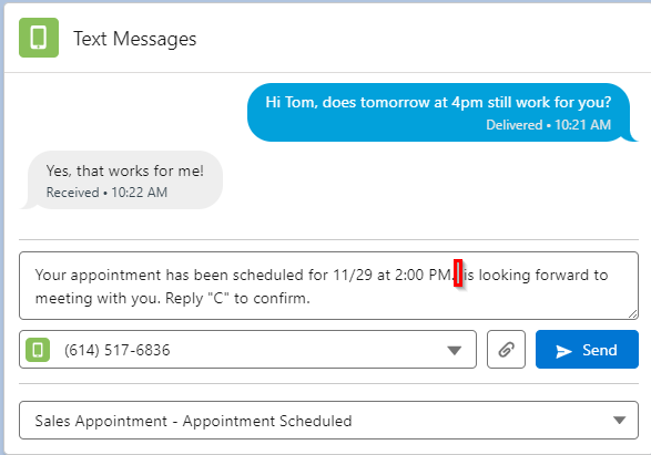 Texting Templates – Lightning Platform