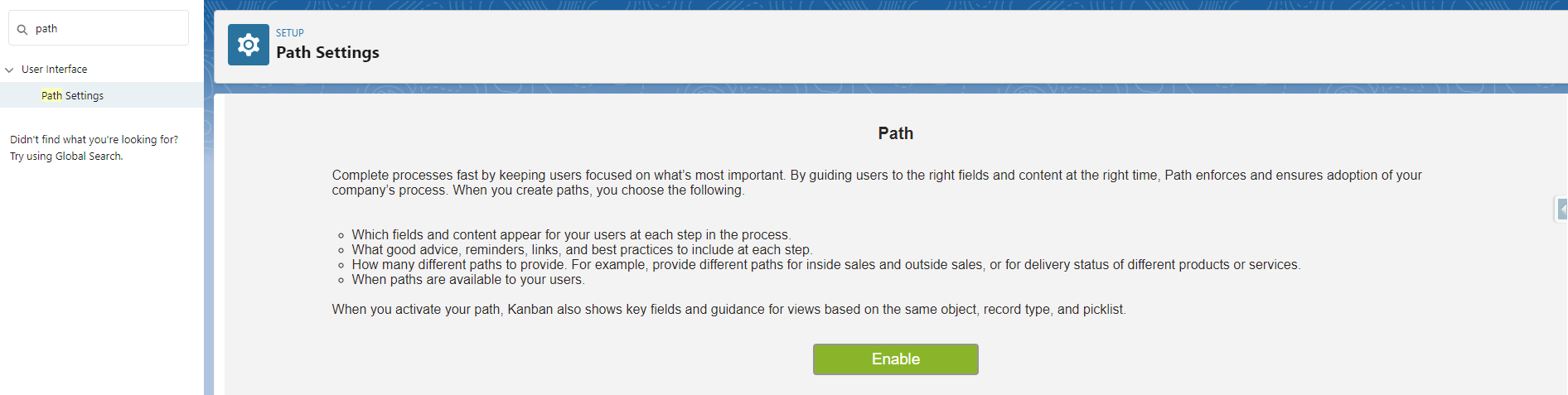 Enabling and Setting Up Paths – Lightning Platform
