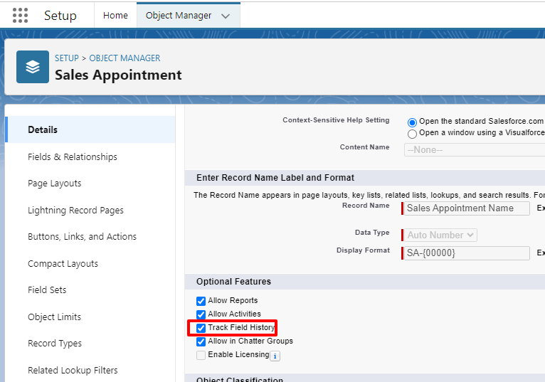 Tracking Field History – Lightning Platform