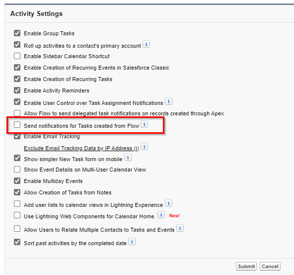 Task Activity Email Notifications – Lightning Platform