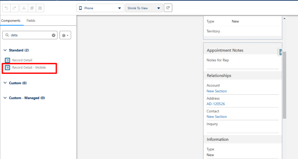 Editing Record Pages for Mobile App use – Lightning Platform