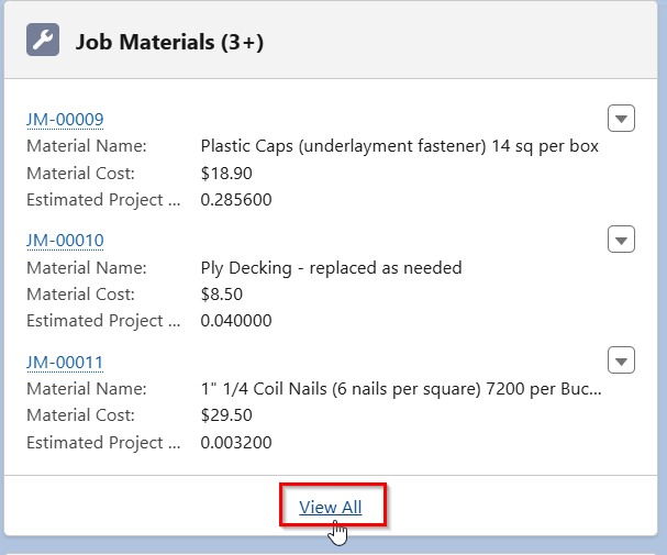 Materials Change Installed Qty and Update Project Costs – Lightning ...